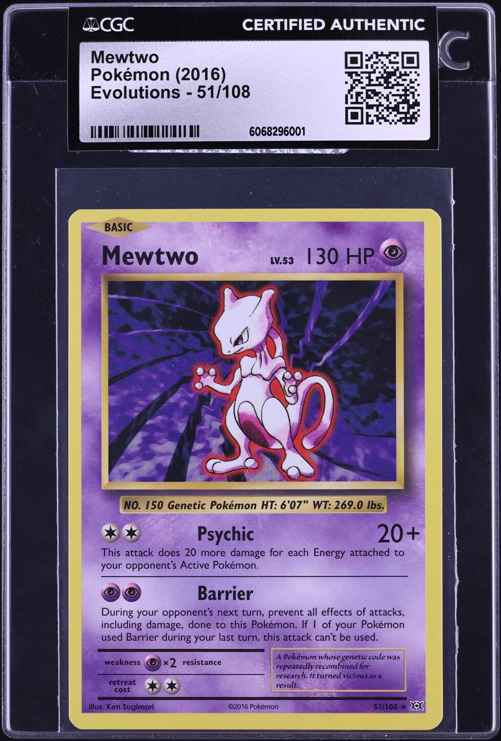 2016 Pokemon XY Evolutions Mewtwo #51 CGC AUTH on Fanatics Collect