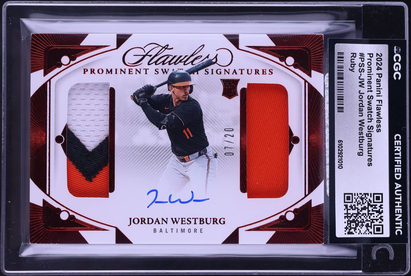 2024 Panini Flawless Prominent Ruby Jordan Westburg ROOKIE PATCH AUTO ...