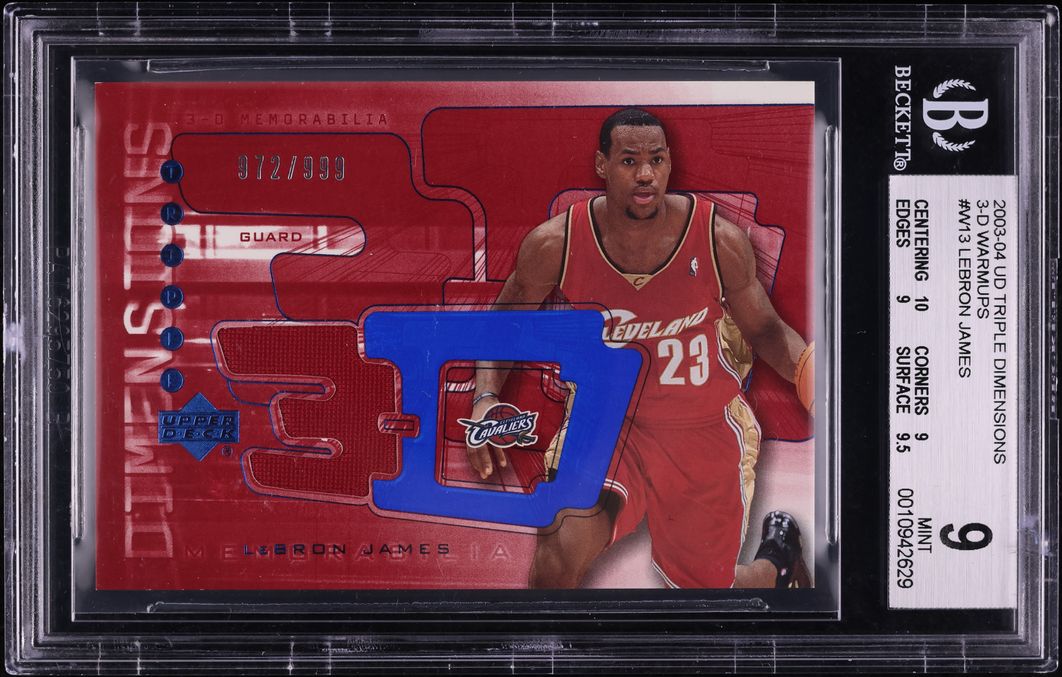 2003 UD Triple Dimensions 3-D Warmups LeBron James ROOKIE PATCH /999 # ...