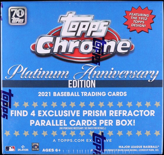 2021 Topps Chrome Baseball Platinum Anniversary Sealed Mega Box on ...