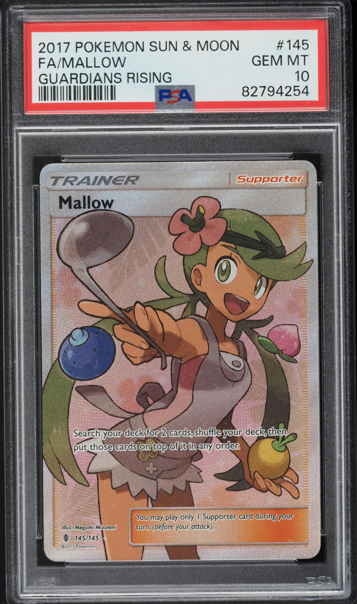 2017 Pokemon Sun & Moon Guardians Rising Full Art Mallow #145 PSA 10 ...