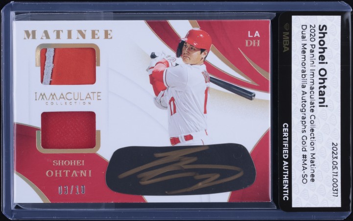 2020 Immaculate Collection Matinee Gold Shohei Ohtani PATCH AUTO /10 ...