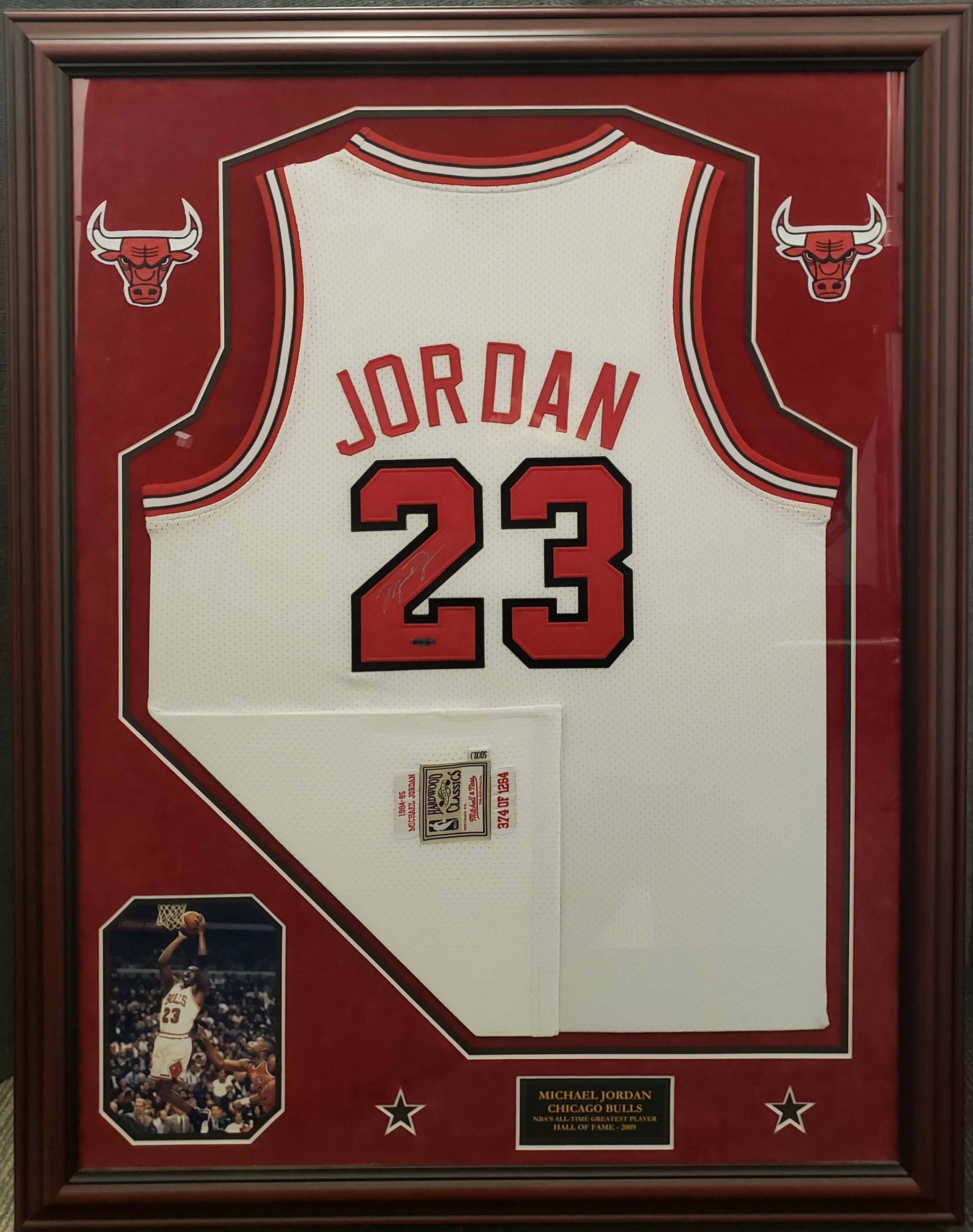 Michael Jordan Signed Autographed Chicago Bulls Jersey w/ Frame AUTO, UDA on Fanatics Collect