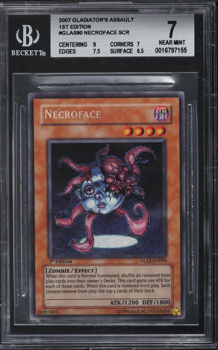 2007 Yu-Gi-Oh Gladiator's Assault 1st Edition Necroface #GLAS-EN090 BGS ...