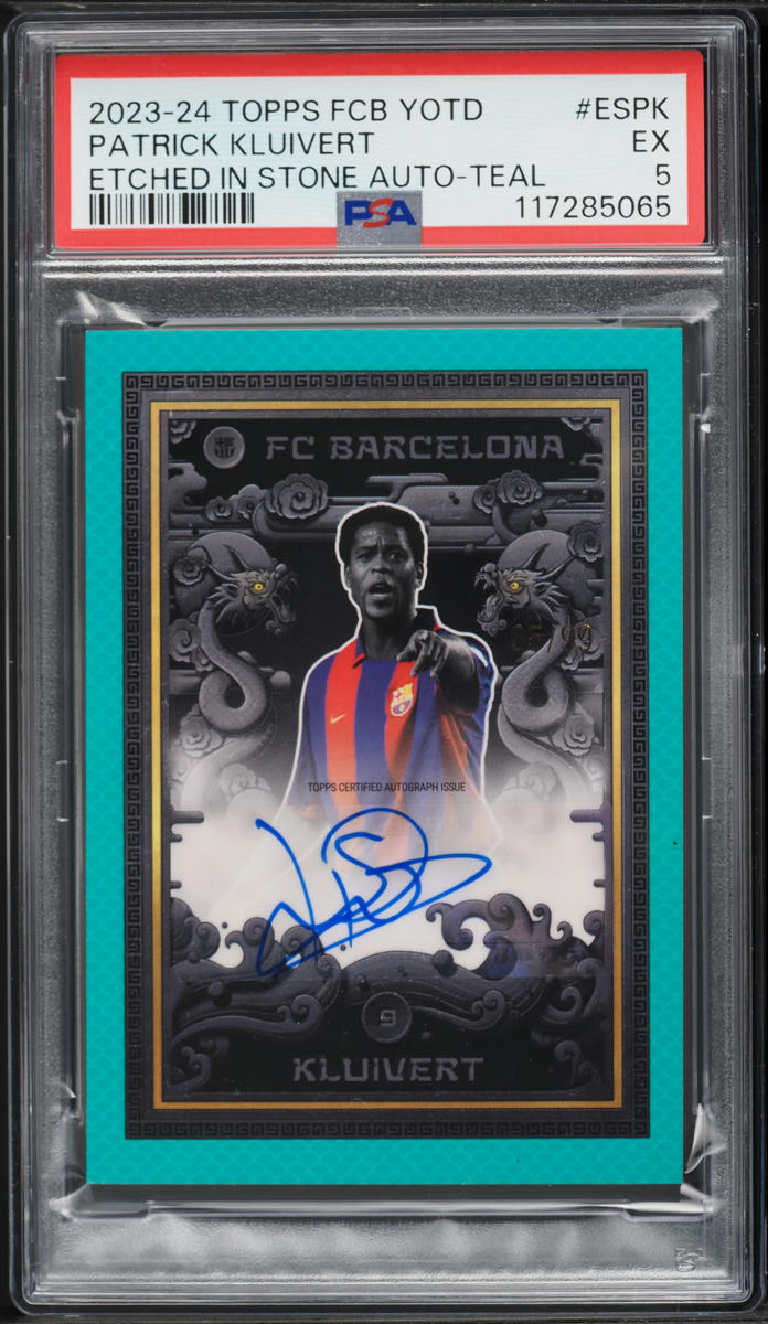 2023 Topps FCB Year Of Dragon Etched In Stone Teal Patrick Kluivert ...