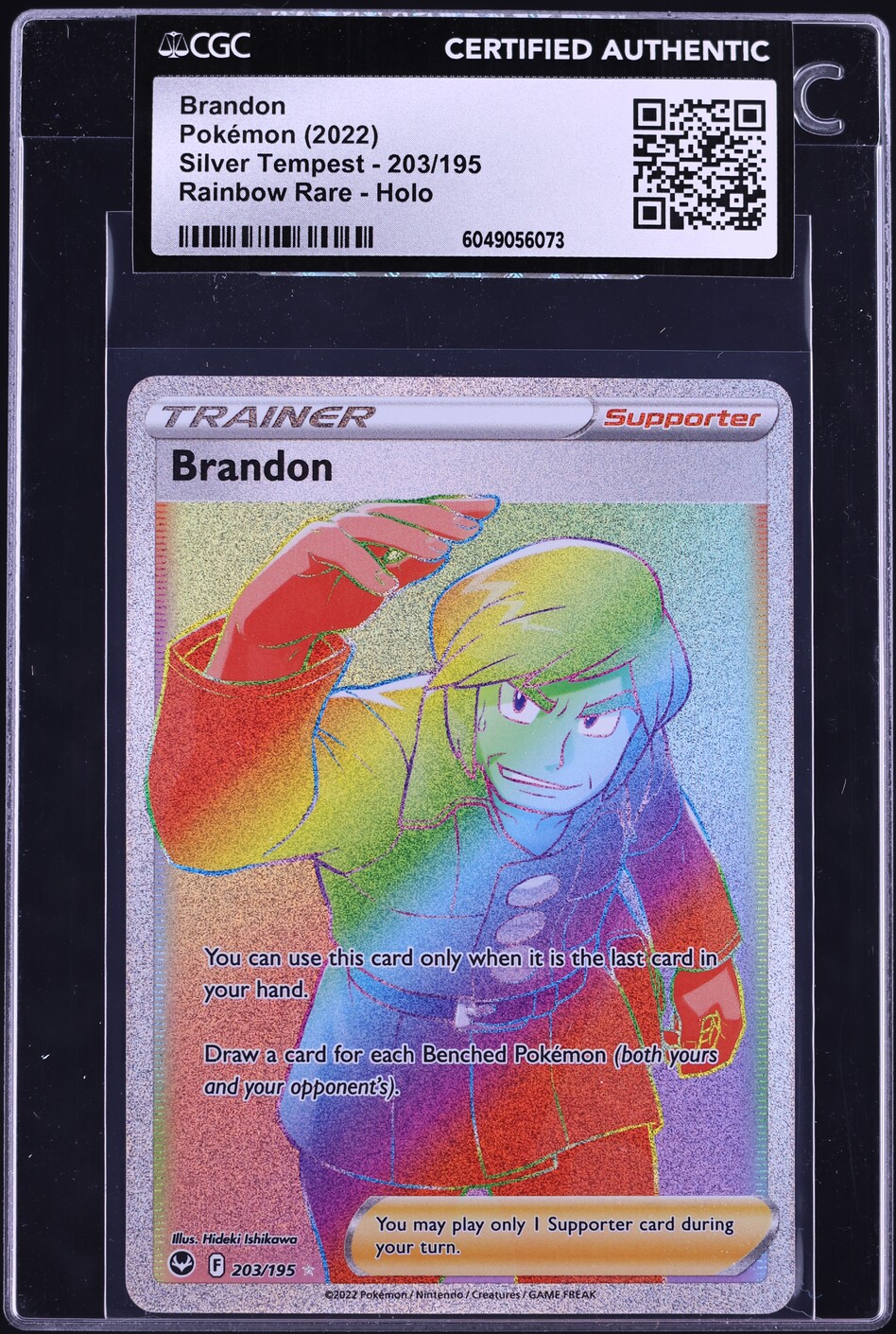 2022 Pokemon Silver Tempest Rainbow Full Art Brandon #203 CGC AUTH on Fanatics Collect