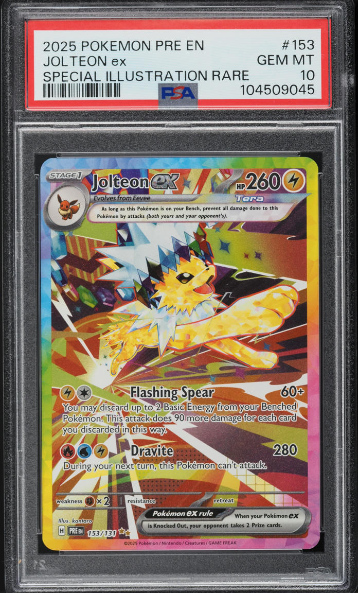 2025 Pokemon SV Prismatic Evolutions SIR Jolteon ex #153 PSA 10 GEM MINT on Fanatics Collect