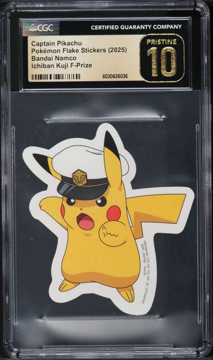2025 Pokemon Bandai Namco Flake Stickers Ichiban Kuji Captain Pikachu ...