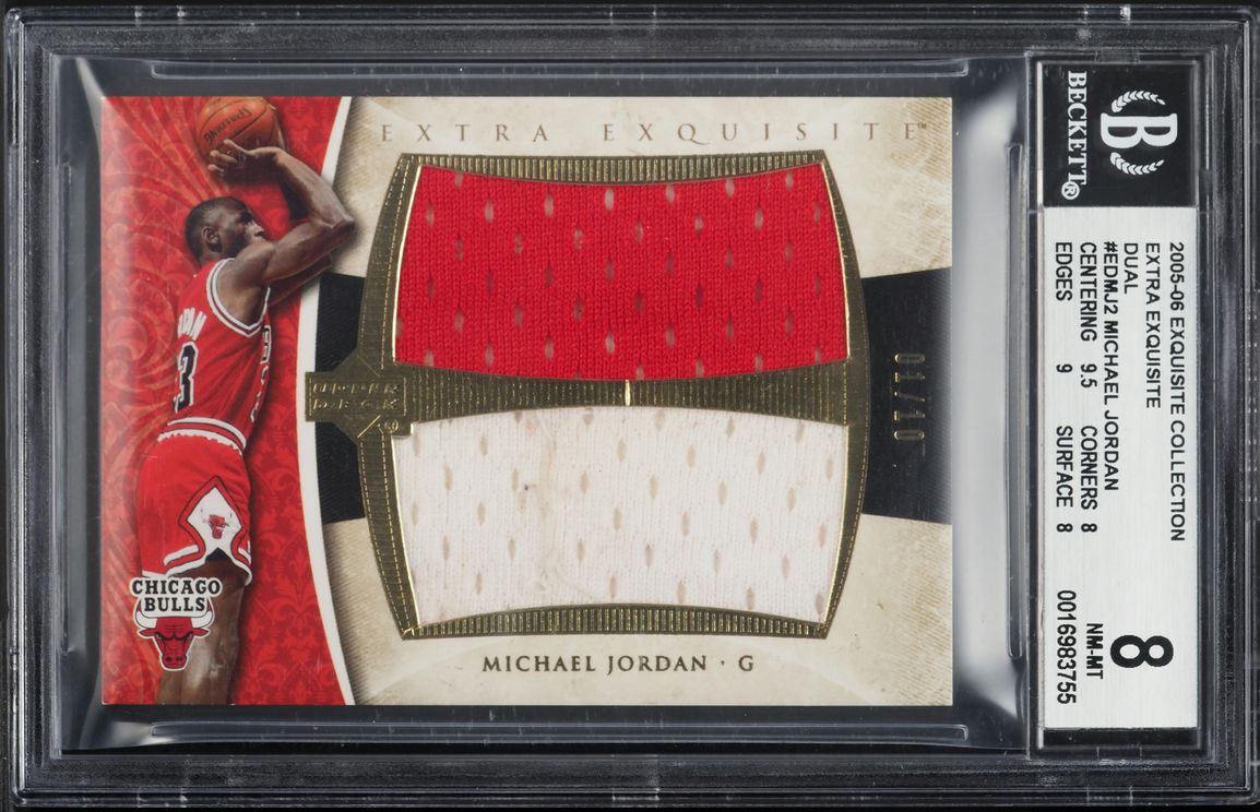 2005 Exquisite Collection Extra Dual Michael Jordan PATCH 1/10 #ED-MJ2 ...