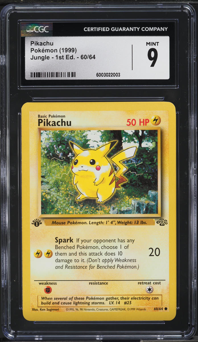 1999 Pokemon Jungle 1st Edition Pikachu #60 CGC 9 MINT on Fanatics Collect