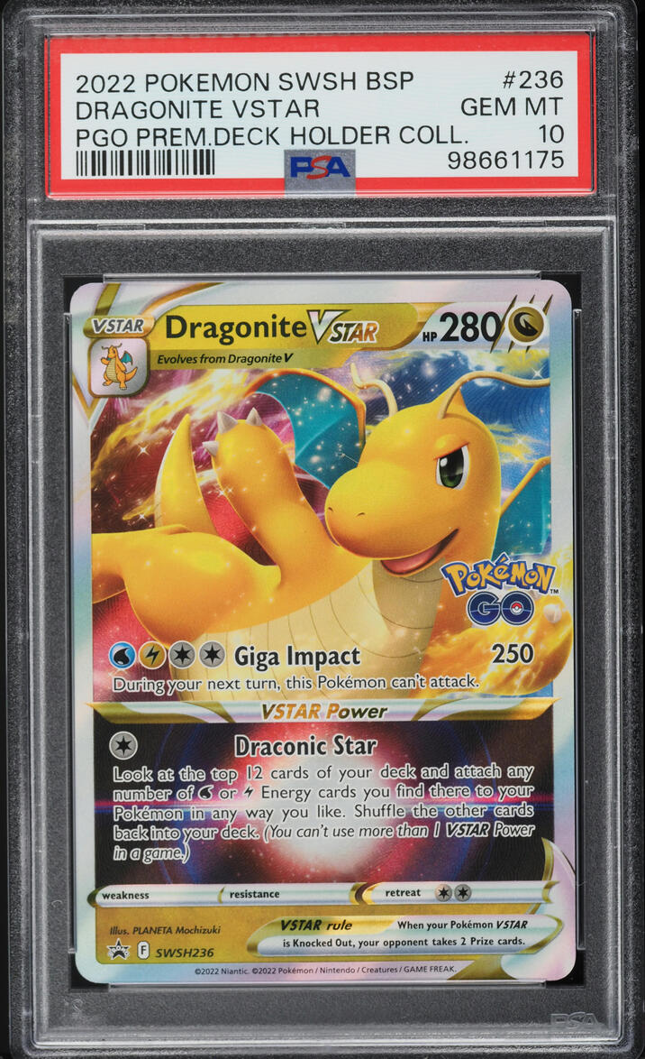 2022 Pokemon SWSH Pokemon GO Promo Dragonite VSTAR #236 PSA 10 GEM MINT on Fanatics Collect