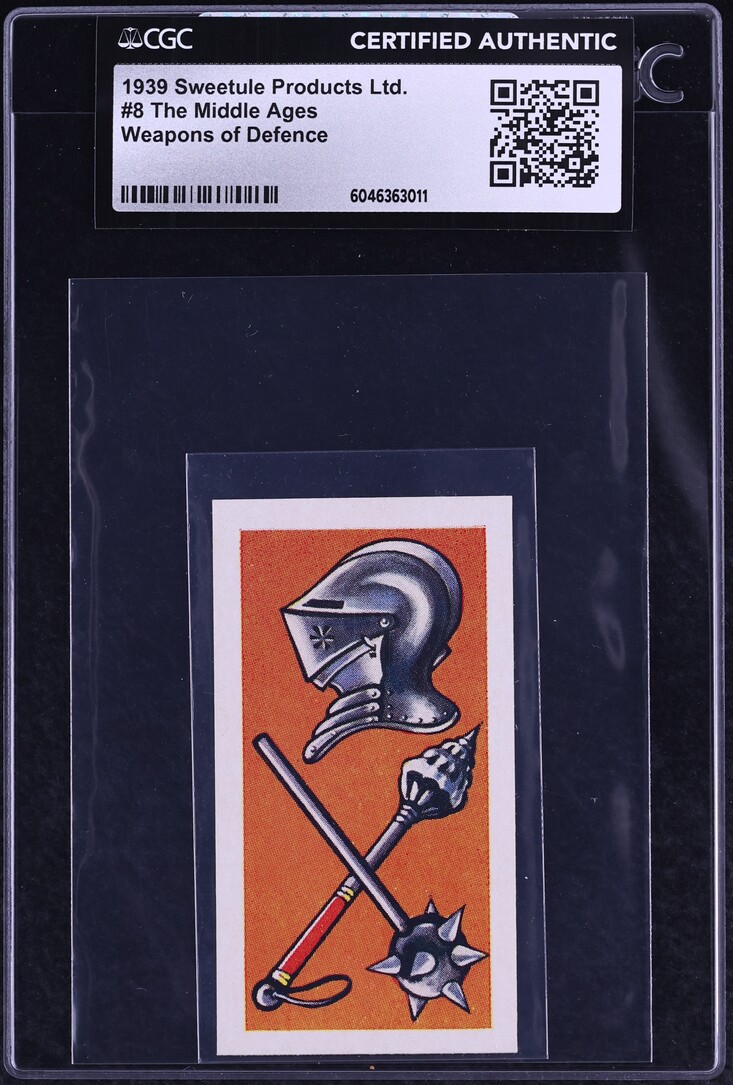 1939 Sweetule Products Ltd. The Middle Ages WEAPONS OF DEFENCE #8 CGC ...