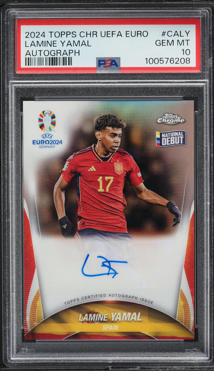2024 Topps Chrome UEFA Euro Lamine Yamal ROOKIE AUTO #CALY PSA 10 GEM ...