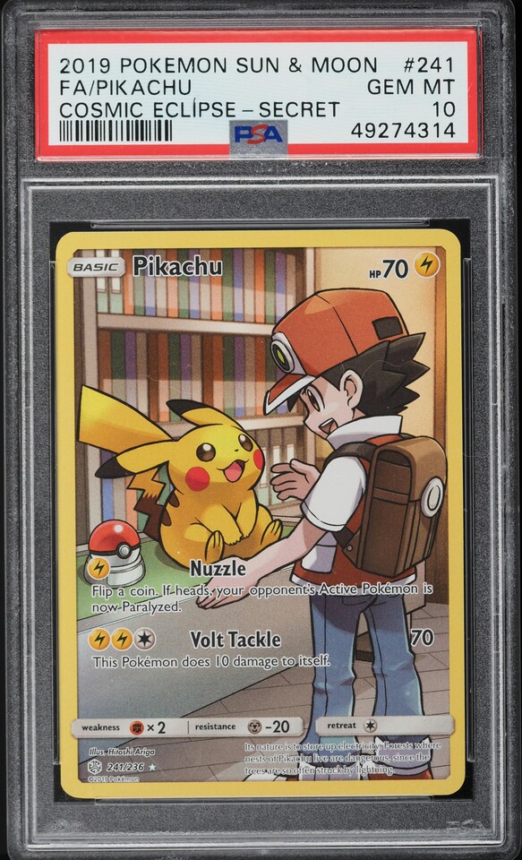 2019 Pokemon SM Cosmic Eclipse Character Art Pikachu #241 PSA 10 GEM ...