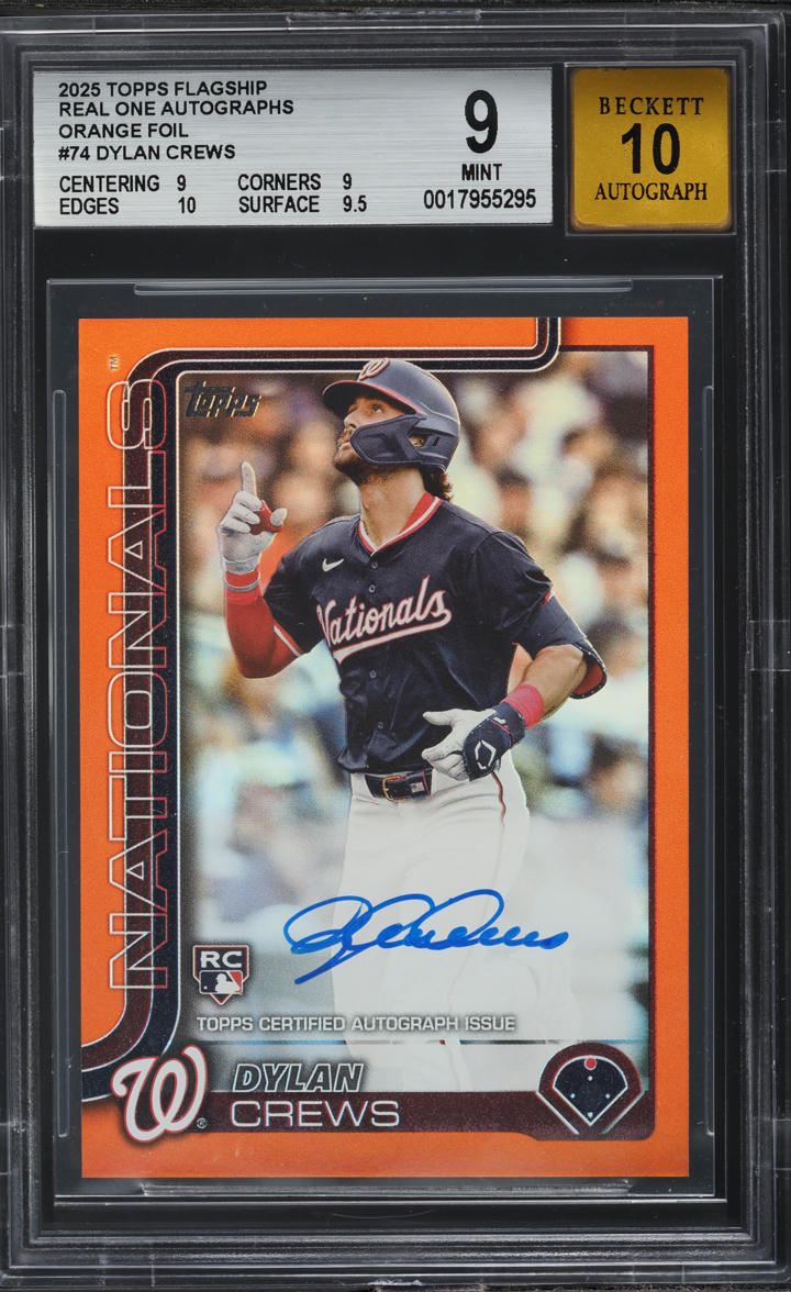2025 Topps Flagship Real One Orange Foil Dylan Crews ROOKIE AUTO /25 ...