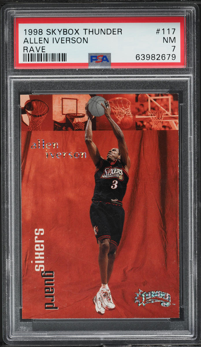 1998 Skybox Thunder Rave Allen Iverson /150 #117 PSA 7 NRMT on Fanatics ...