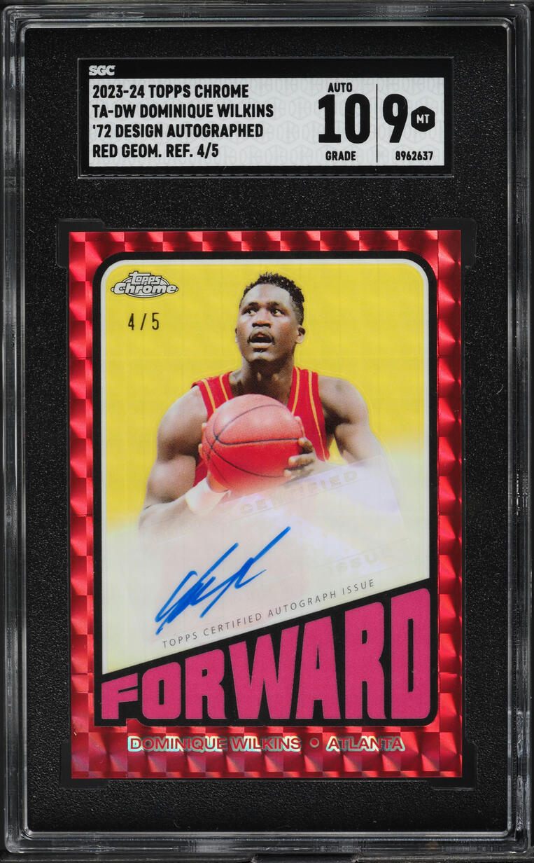 2023 Topps Chrome '72 Design Red Geometric Dominique Wilkins AUTO /5 ...