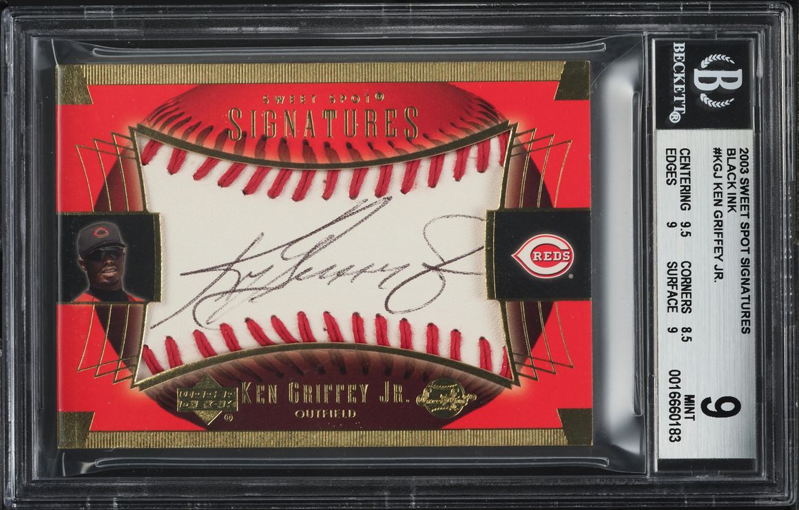 2003 Sweet Spot Signatures Black Ink Ken Griffey Jr. AUTO #KGJ-AU BGS 9 ...