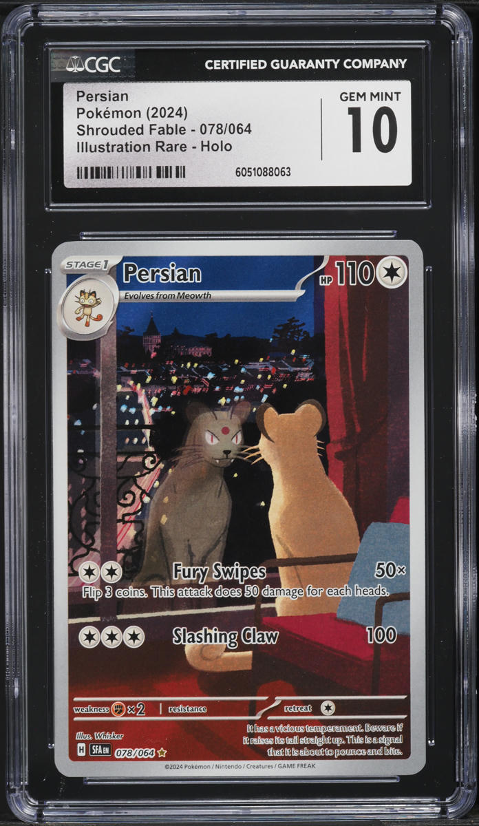 2024 Pokemon Scarlet & Violet Shrouded Fable IR Persian #78 CGC 10 GEM ...