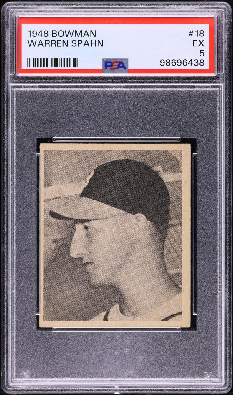 1948 Bowman Warren Spahn ROOKIE #18 PSA 5 EX on Fanatics Collect