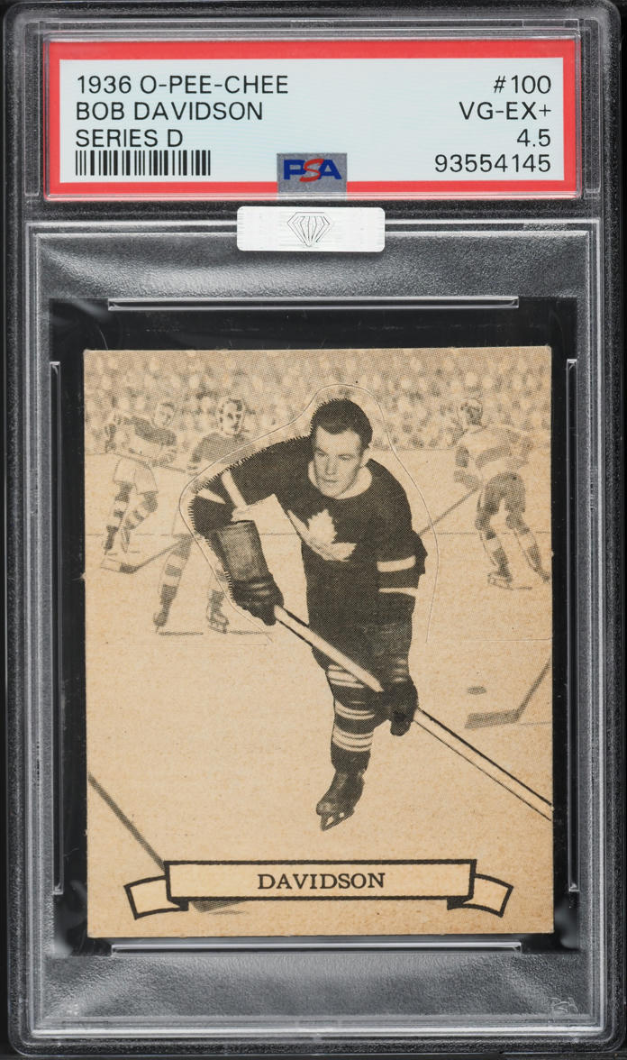 1936 O-Pee-Chee Hockey Bob Davidson SERIES D #100 MBA PSA 4.5 VGEX+ on ...
