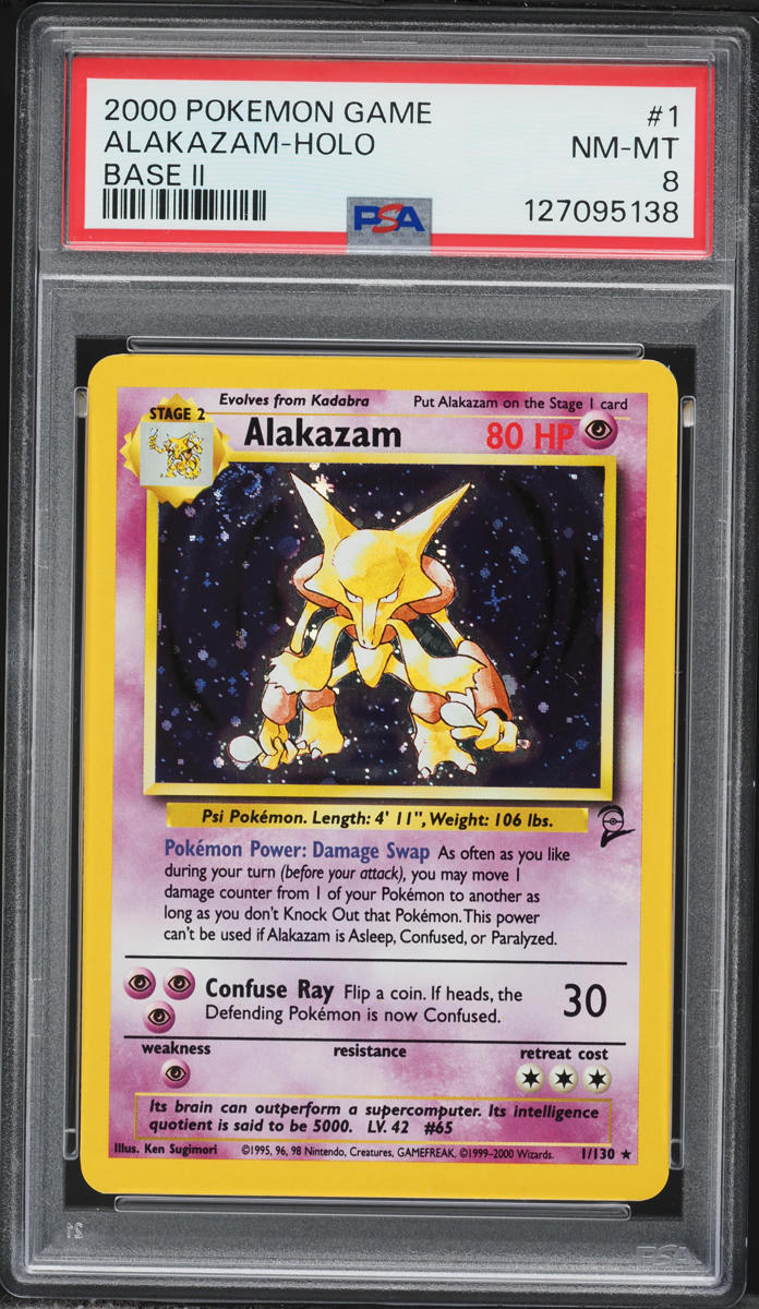 2000 Pokemon Base Set 2 Holo Alakazam #1 PSA 8 NM-MT on Fanatics Collect