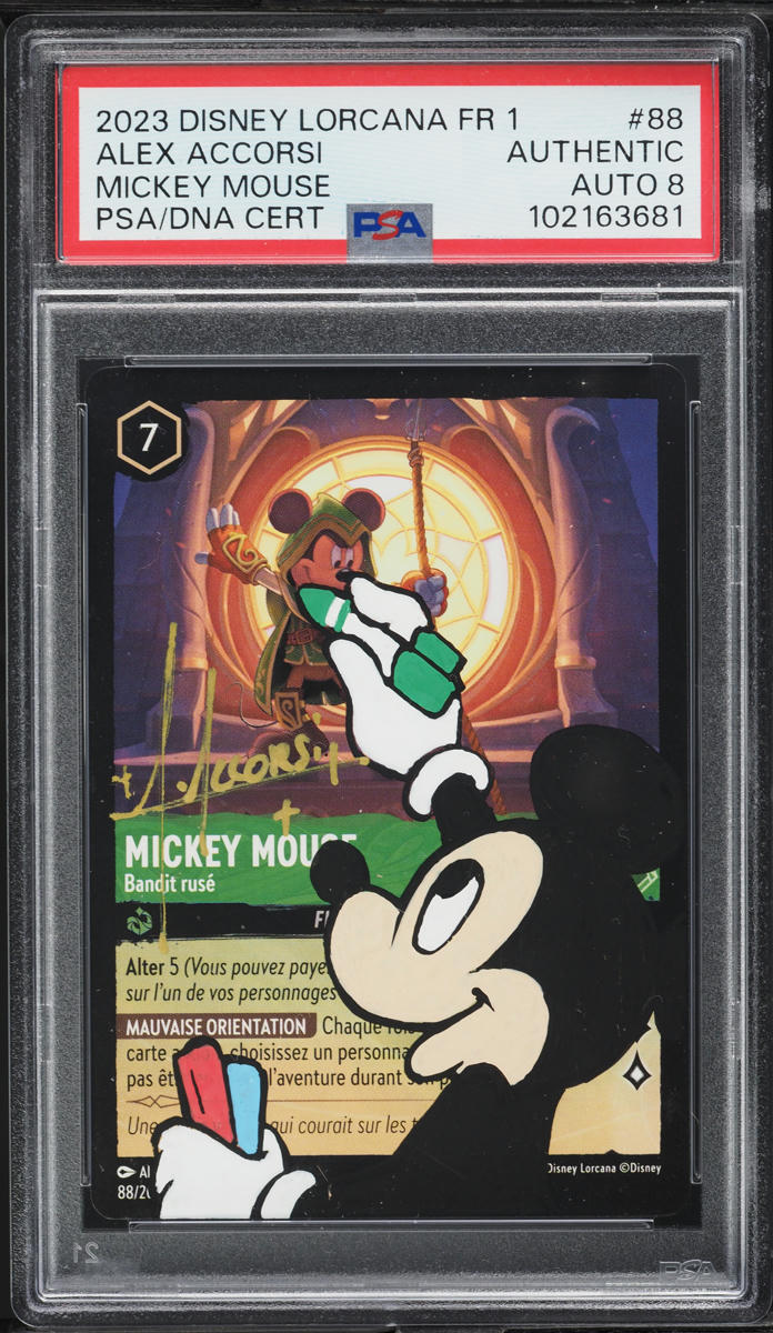 2023 Disney Lorcana French 1 Mickey Mouse Alex Accorsi AUTO DNA 8 #88 ...