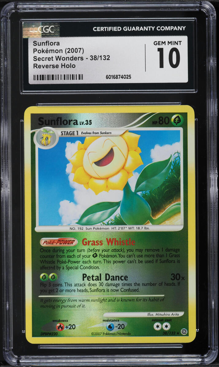 2007 Pokemon Diamond & Pearl Secret Wonders Reverse Holo Sunflora #38 CGC 10 GEM on Fanatics Collect
