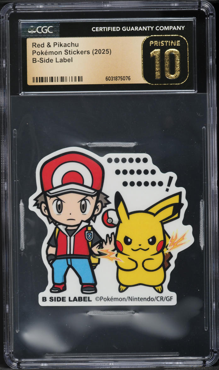 2025 Pokemon Japanese Stickers B-Side Label Red & Pikachu CGC 10 ...