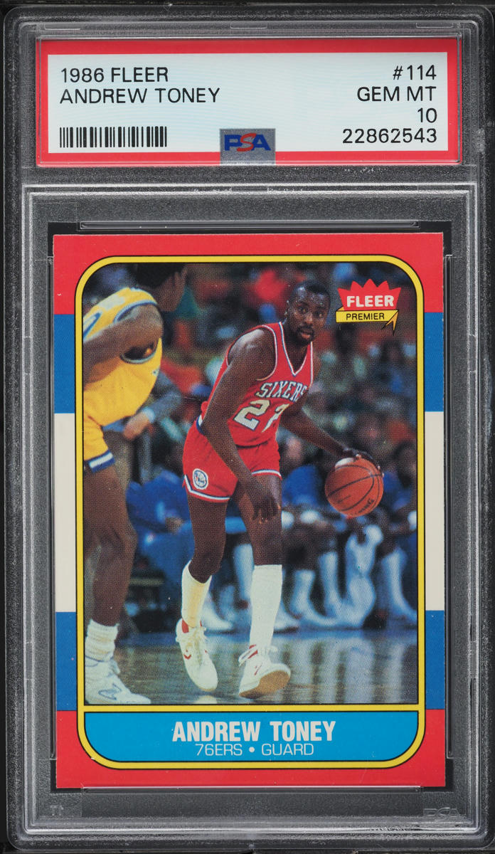 1986 Fleer Basketball Andrew Toney #114 PSA 10 GEM MINT on Fanatics Collect
