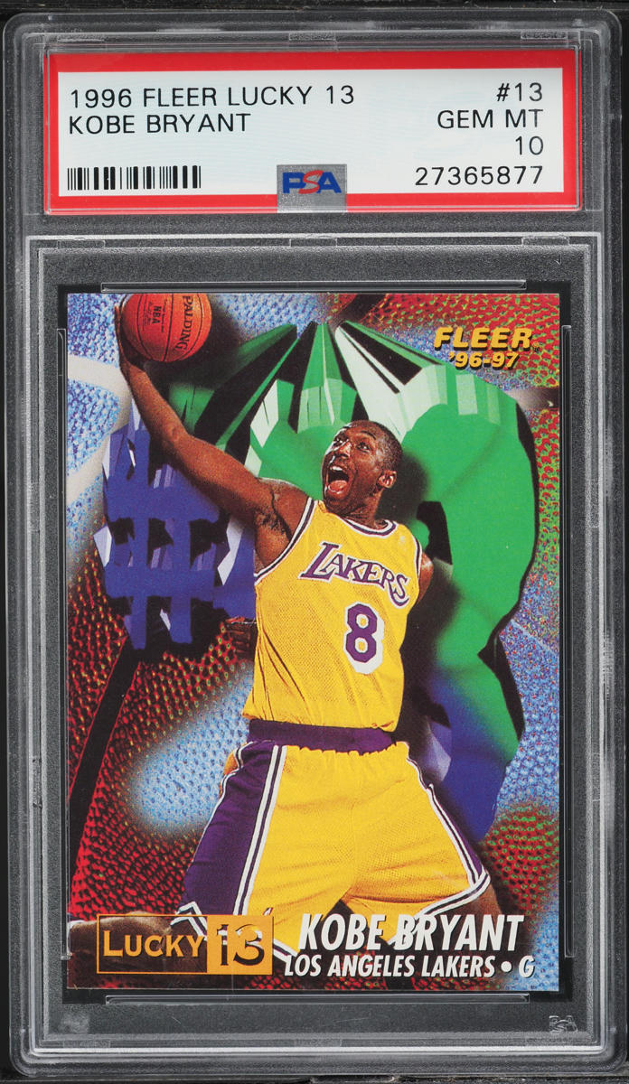 1996 Fleer Lucky 13 Kobe Bryant ROOKIE #13 PSA 10 GEM MINT on Fanatics Collect