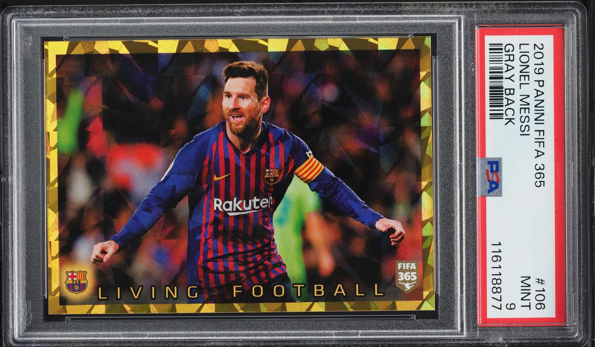 2019 Panini FIFA 365 Gray Back Lionel Messi #106 PSA 9 MINT on Fanatics ...