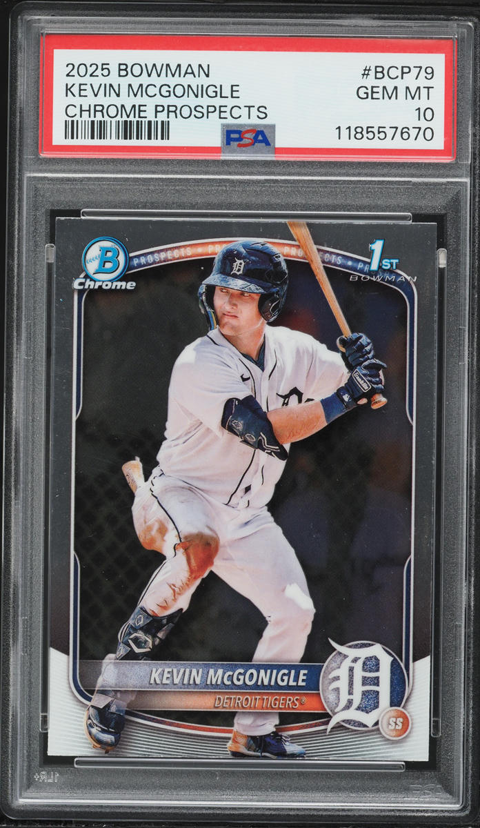 2025 Bowman Chrome Kevin McGonigle PROSPECT #BCP-79 PSA 10 GEM MINT on Fanatics Collect
