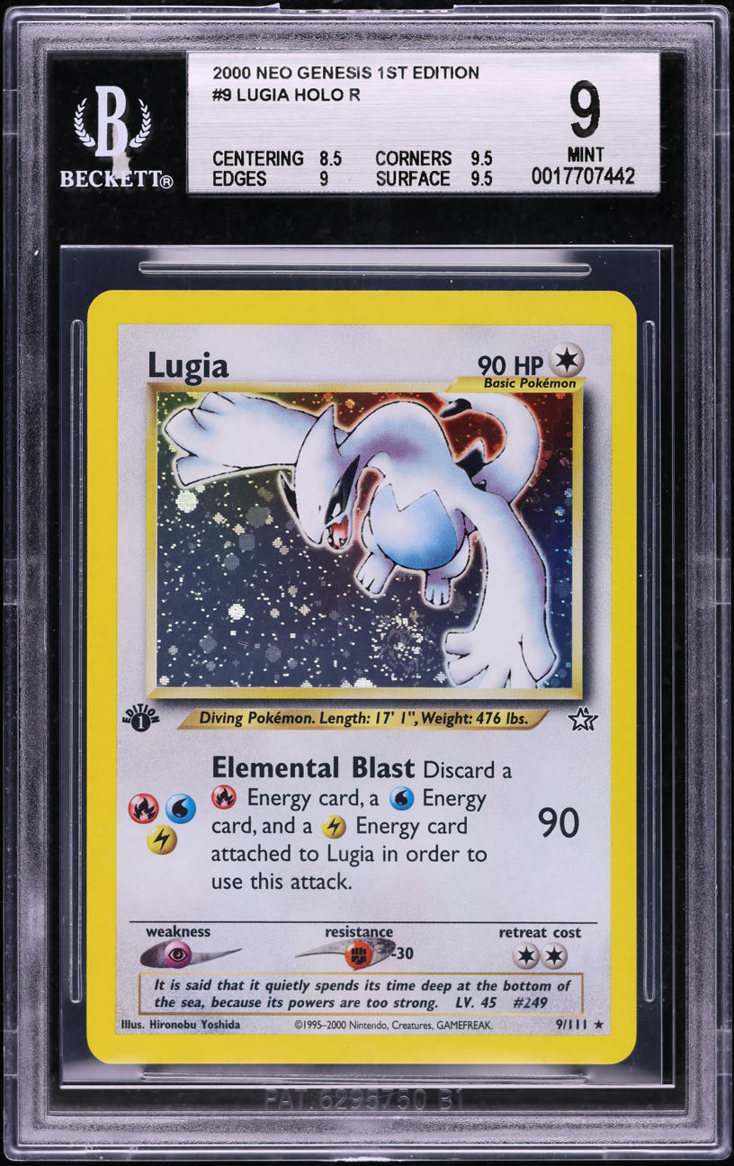 2000 Pokemon Neo Genesis 1st Edition Holo Lugia #9 BGS 9 MINT on ...