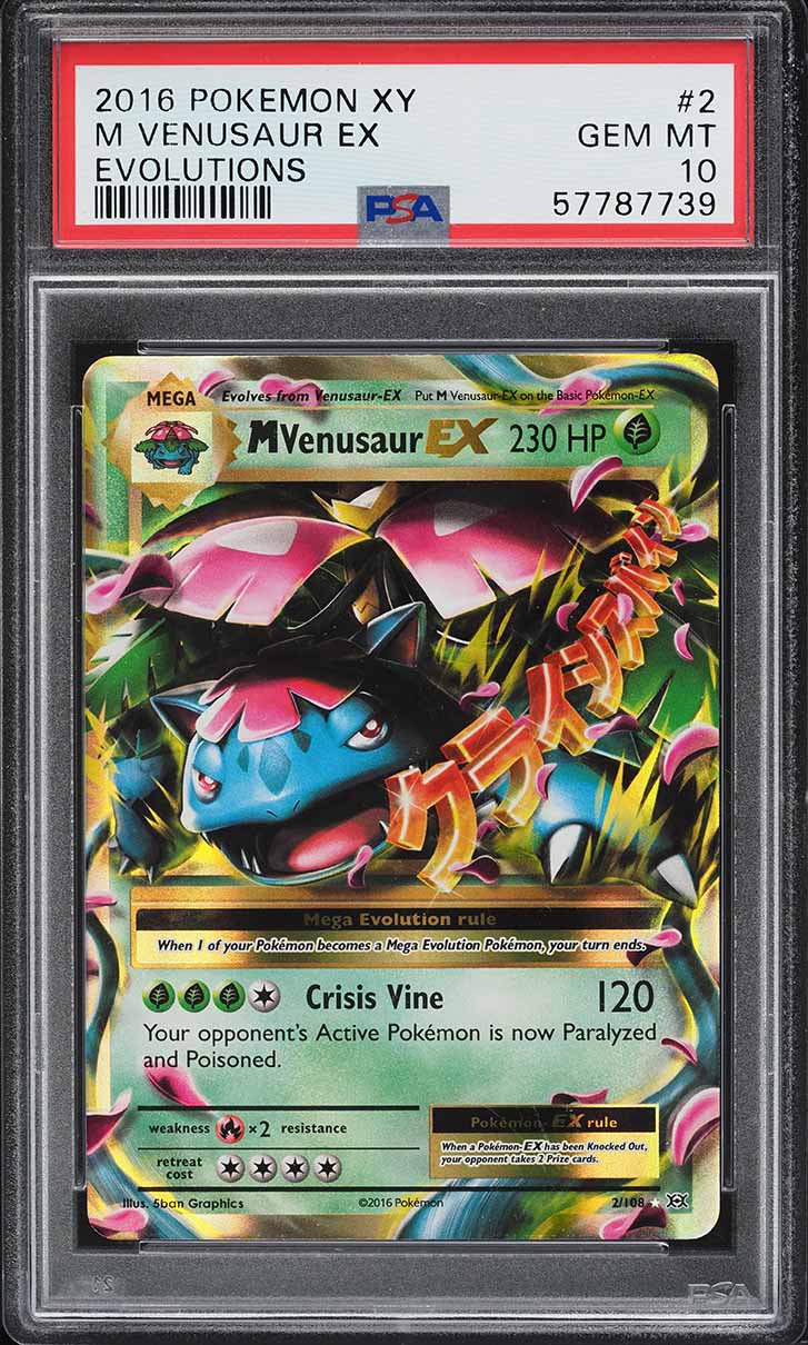 2016 Pokemon XY Evolutions M Venusaur EX #2 PSA 10 GEM MINT on Fanatics ...