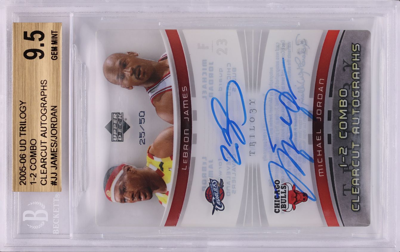 2005 UD Trilogy Combo Clearcut LeBron James & Michael Jordan AUTO /50 ...
