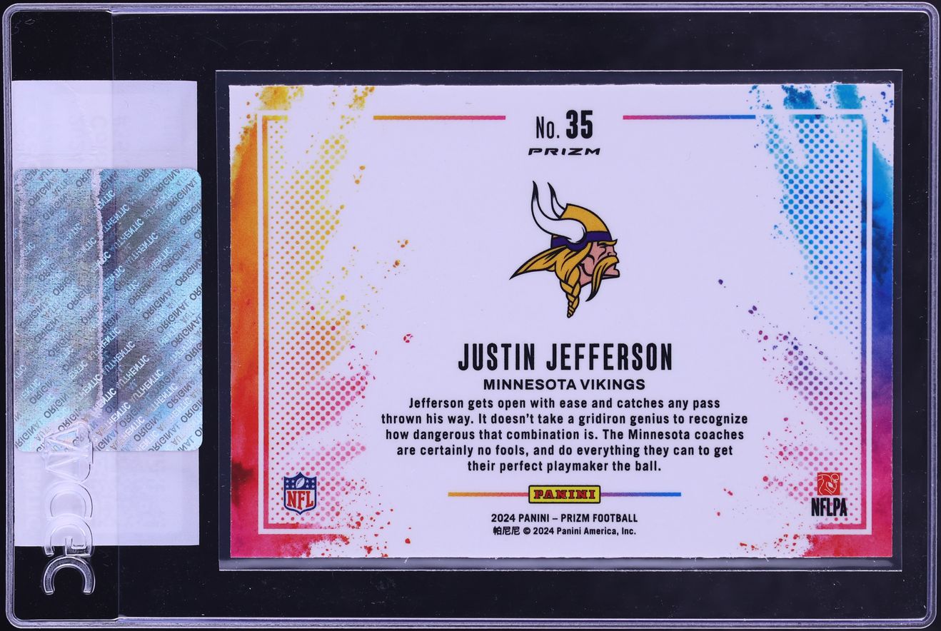 2024 Panini Prizm Color Blast Justin Jefferson #35 CGC AUTH on Fanatics ...