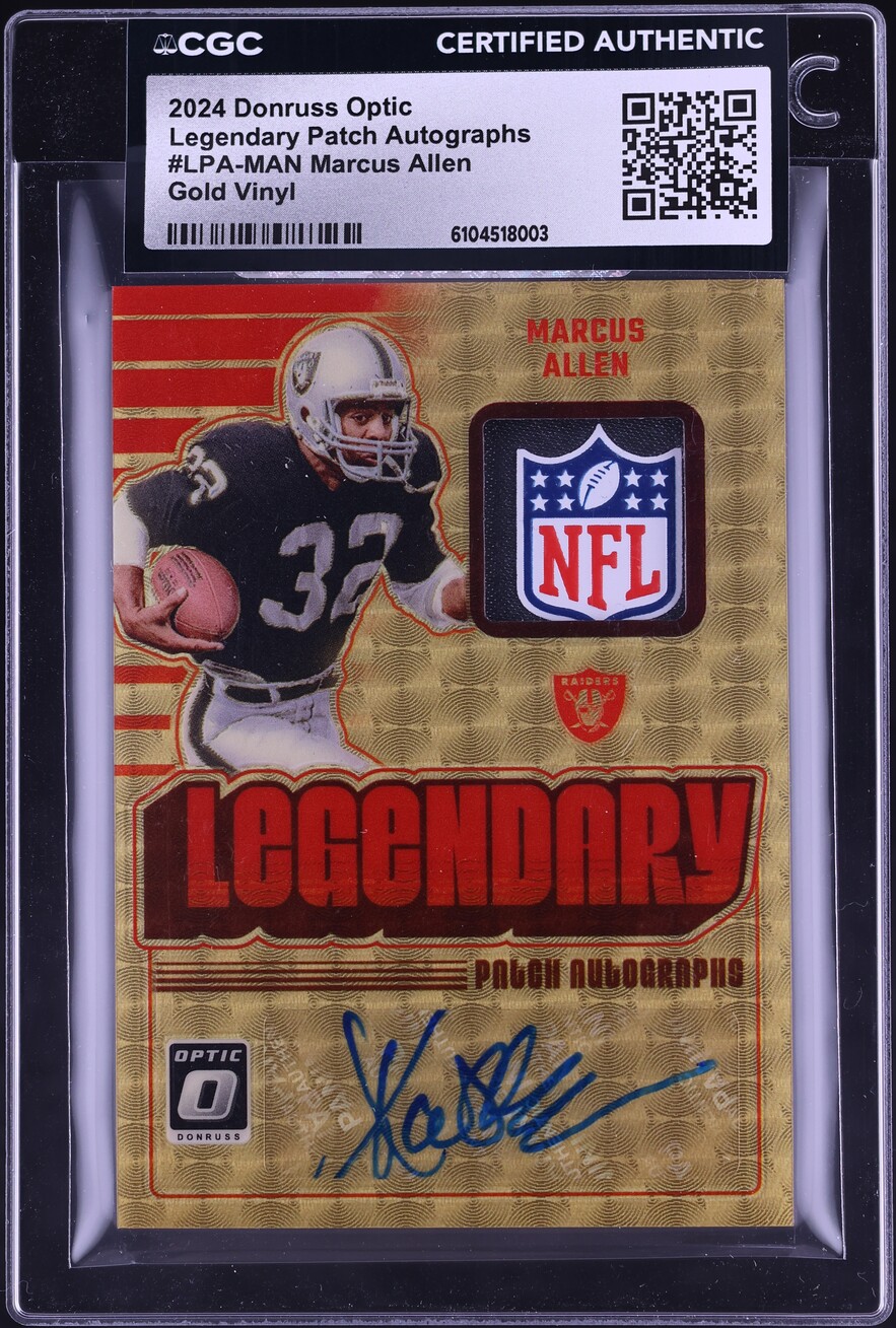 2024 Donruss Optic Legendary Gold Vinyl Marcus Allen PATCH AUTO 1/1 # ...