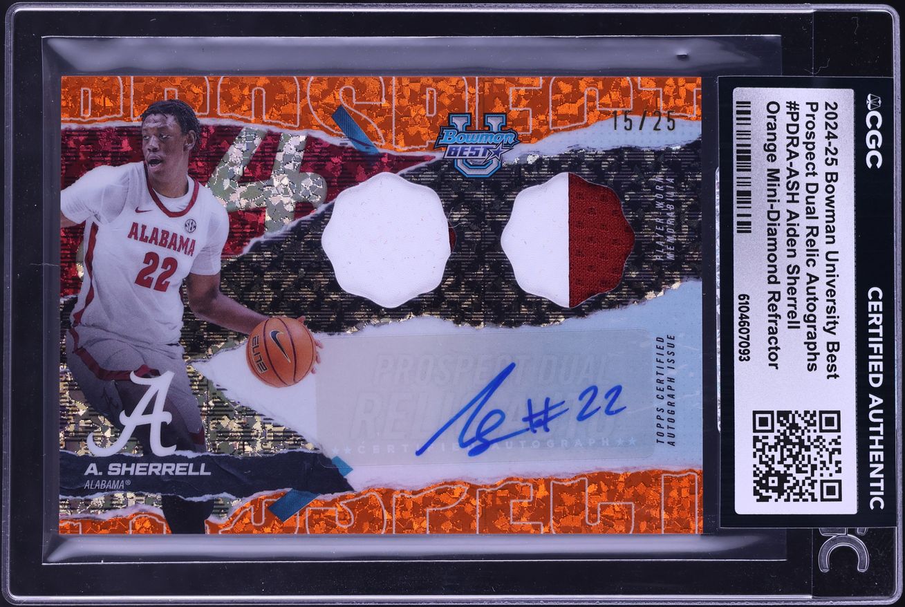 2024 Bowman U Best Orange Mini-Diamond Refractor Aiden Sherrell ROOKIE ...