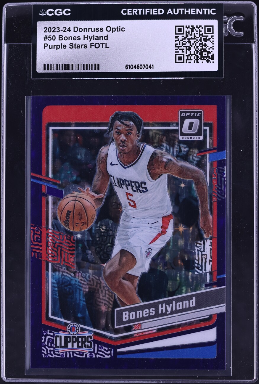 2023 Donruss Optic Purple Stars FOTL Bones Hyland /17 #50 CGC AUTH on ...