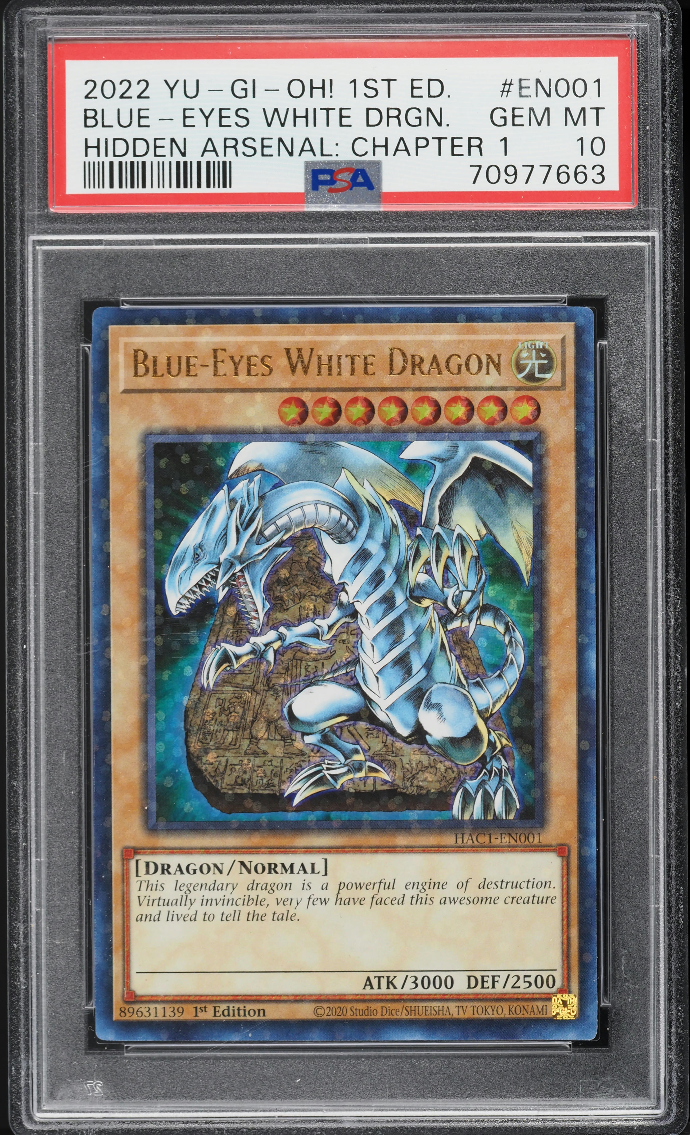 2022 Yu-Gi-Oh! Hidden Arsenal 1st Ed Blue-Eyes White Dragon #EHAC1-N001 PSA 10 on Fanatics Collect