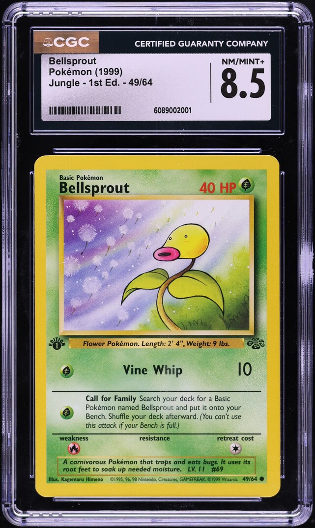 1999 Pokemon Jungle 1st Edition Bellsprout #49 CGC 8.5 NM-MT+ on ...