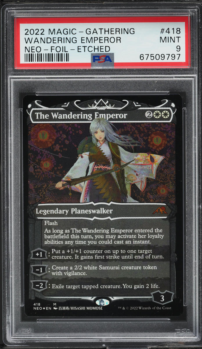 2022 Magic The Gathering MTG Kamigawa Neon Dynasty Foil Wandering Emperor PSA 9 on Fanatics Collect