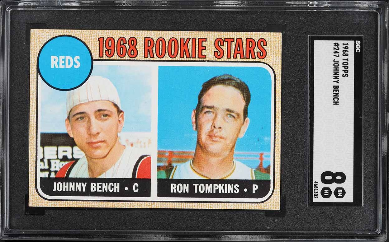 1968 Topps Johnny Bench ROOKIE #247 SGC 8 NM-MT on Fanatics Collect
