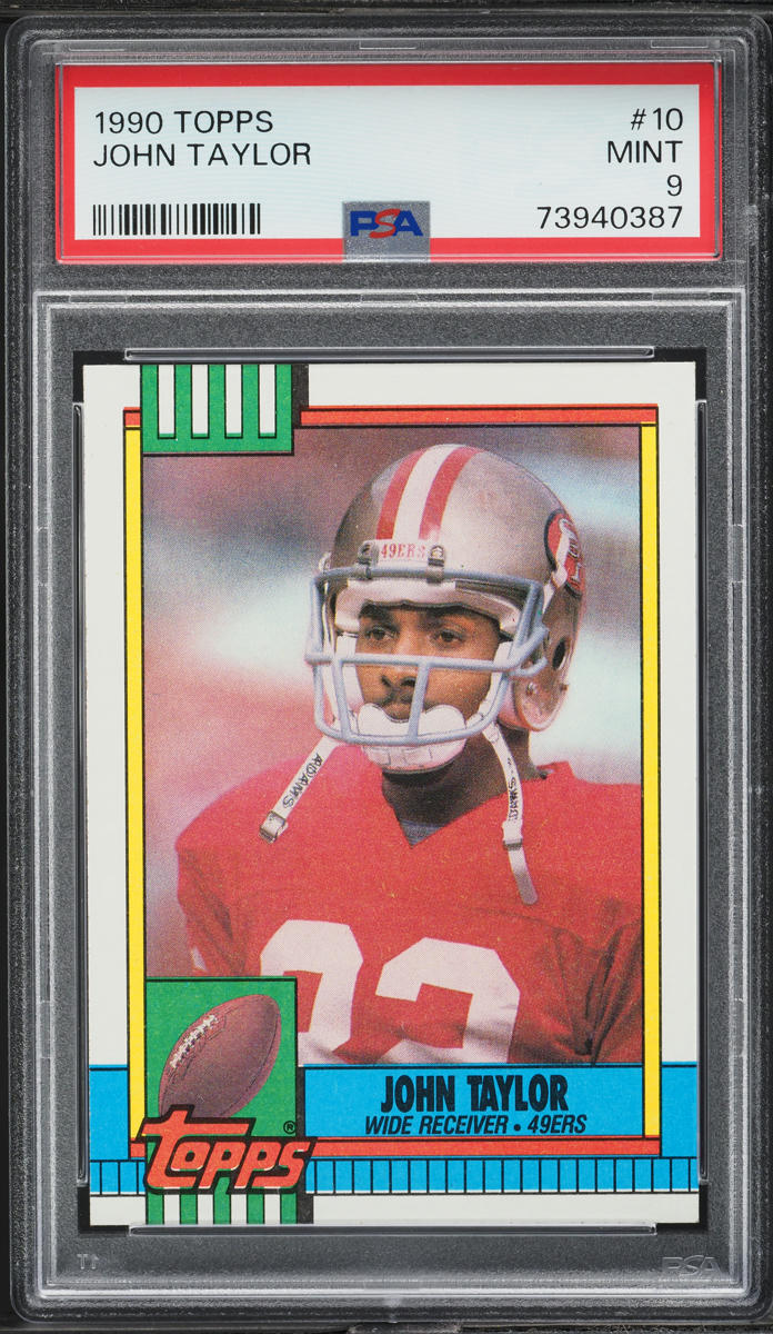 1990 Topps Football John Taylor #10 PSA 9 MINT on Fanatics Collect