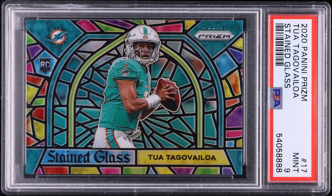 2020 Panini Prizm Stained Glass Tua Tagovailoa ROOKIE #17 PSA 9 MINT on ...