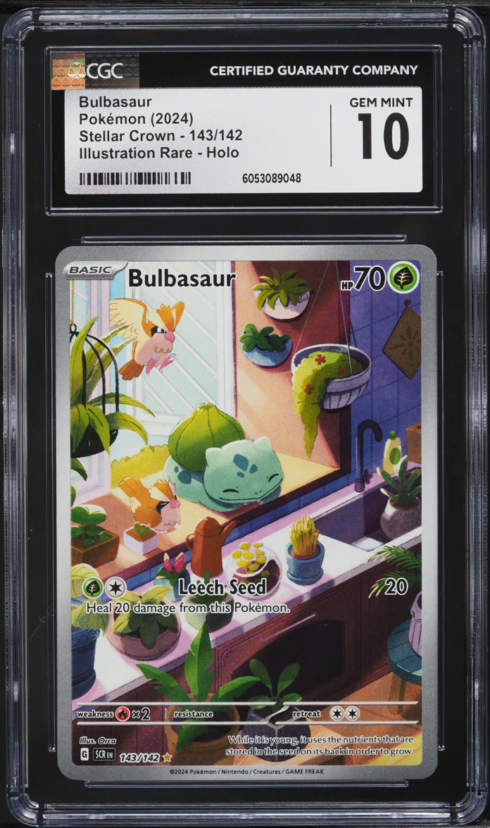 2024 Pokemon Scarlet & Violet Stellar Crown IR Bulbasaur #143 CGC 10 GEM MINT on Fanatics Collect