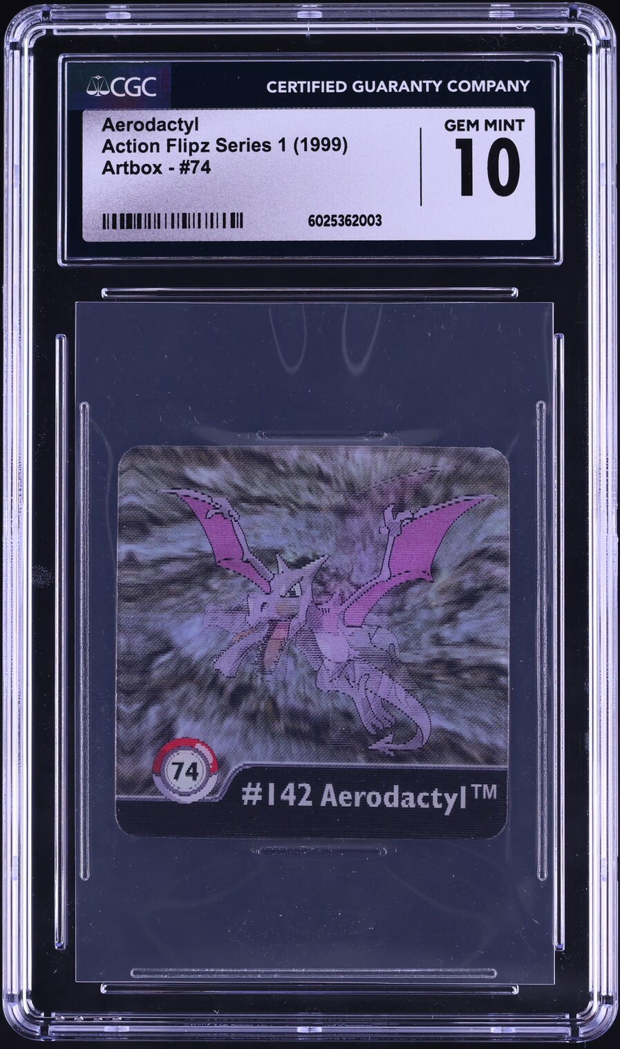 1999 Pokemon Action Flipz Series 1 Aerodactyl #74 CGC 10 GEM MINT on ...