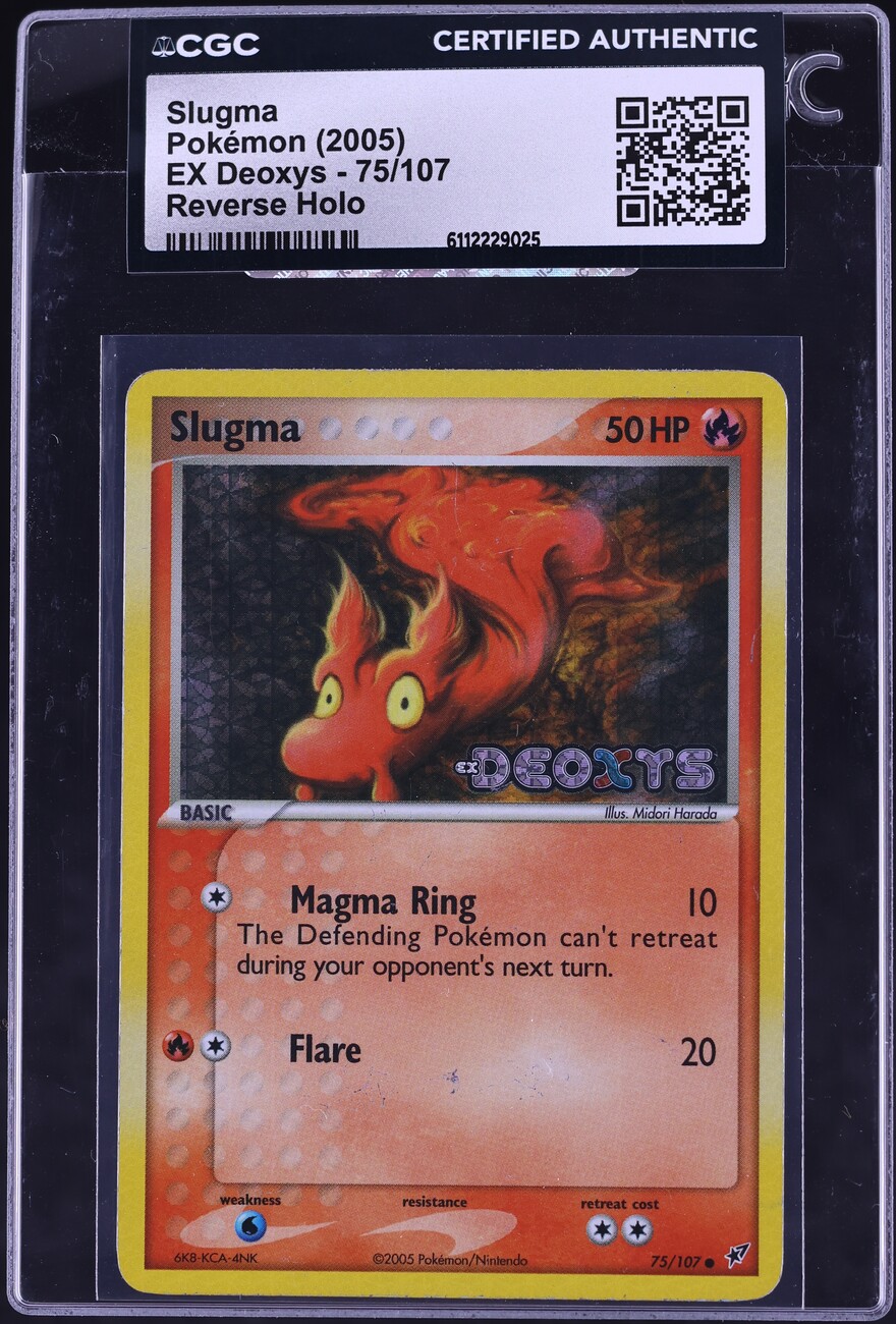 2005 Pokemon EX Deoxys Reverse Holo Slugma #75 CGC AUTH on Fanatics Collect