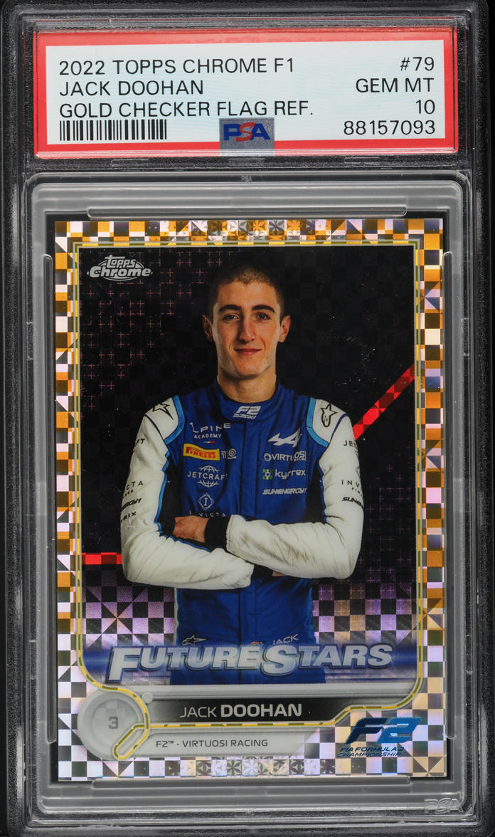 2022 Topps Chrome Formula 1 F1 Gold Checker Flag Jack Doohan RC /50 #79 ...